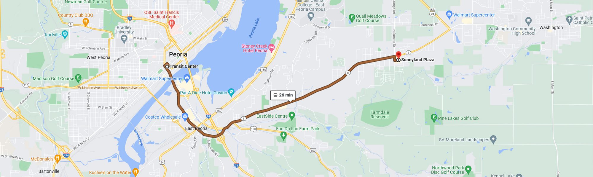 #8 East Peoria Sunnyland - CityLink | Greater Peoria Mass Transit District