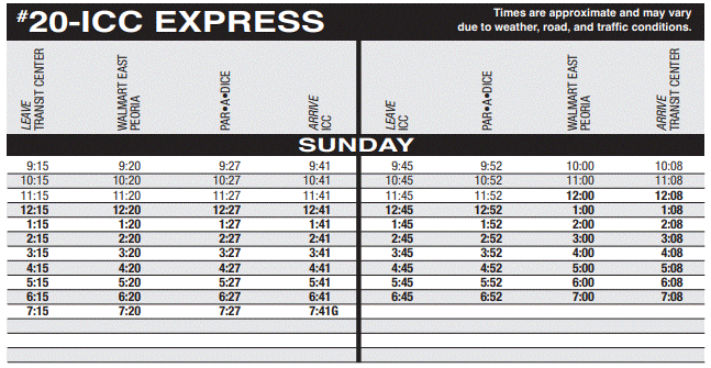 #20 ICC Express - CityLink | Greater Peoria Mass Transit District