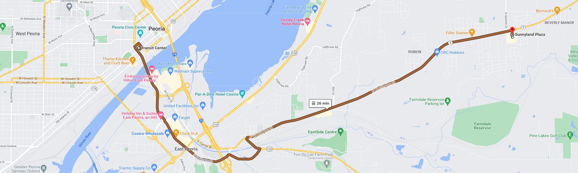 #8 East Peoria Sunnyland - CityLink | Greater Peoria Mass Transit District